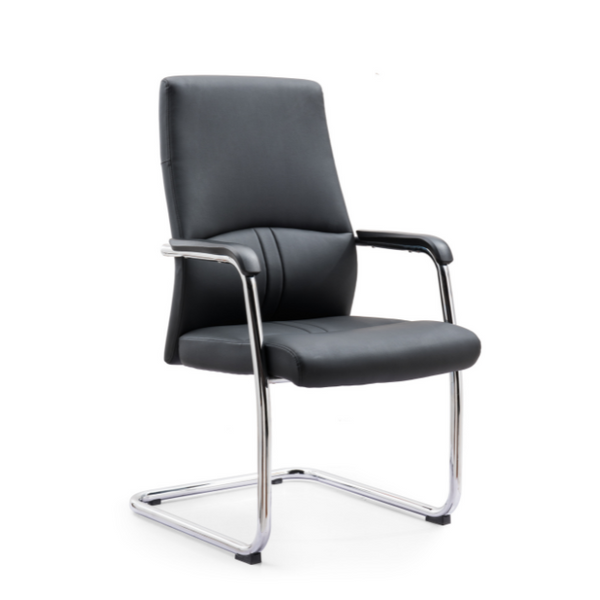 EKO-GD39 Black leather Office Visitor Chair – EKOWorkplace